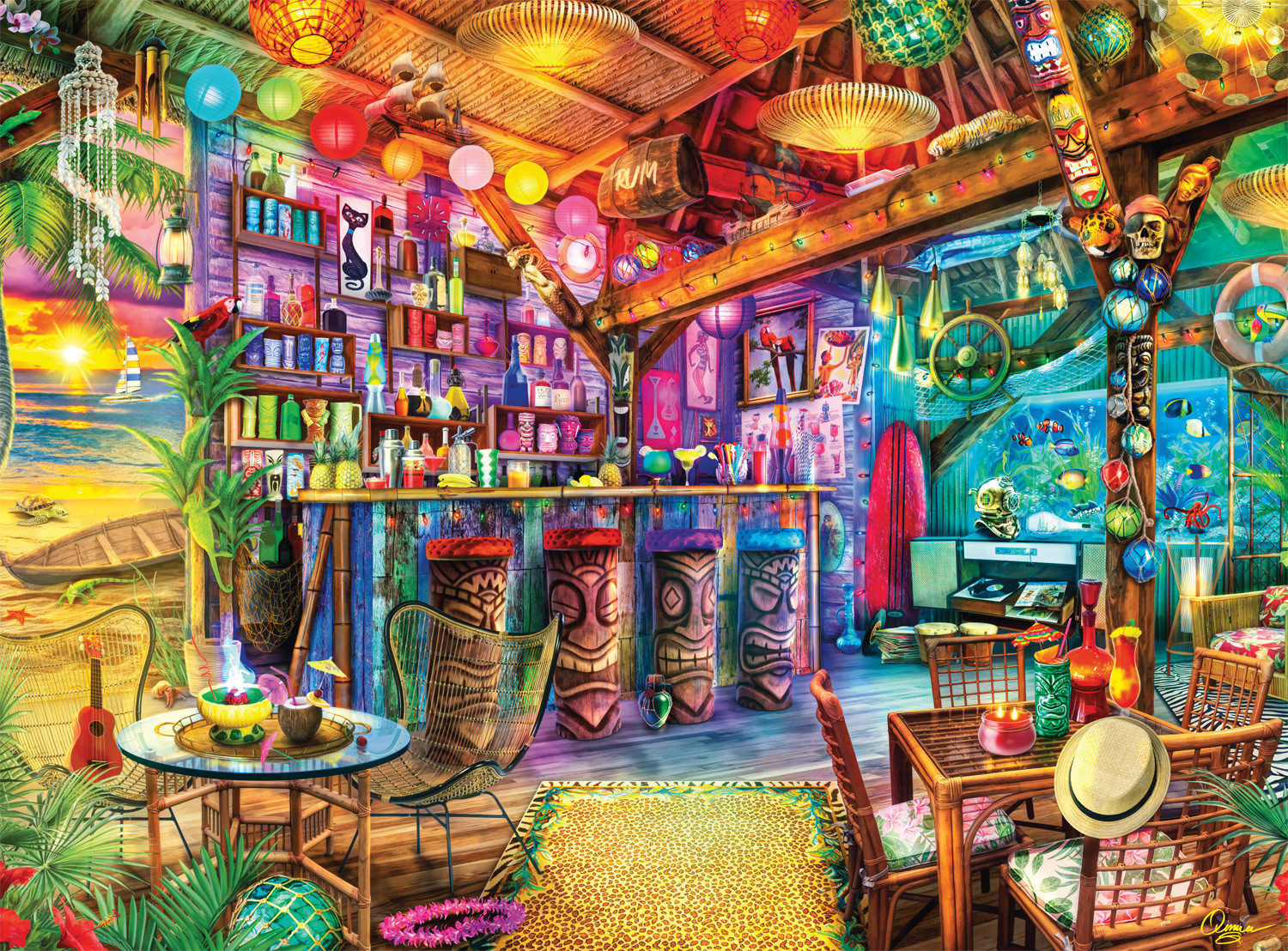 Aimee Stewart: Tiki Beach Sunset 1000 Piece Puzzle