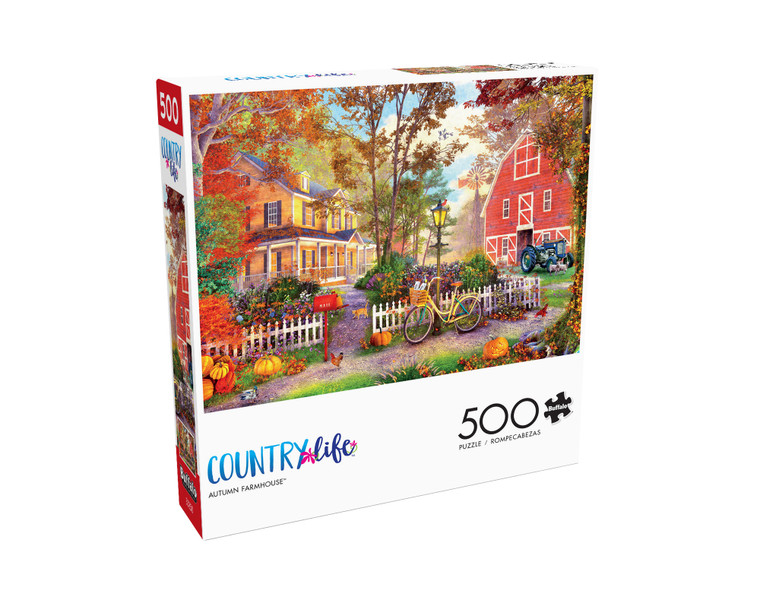 Country Life: Autumn Farmhouse 500 Piece Puzzle - Buffalo Games