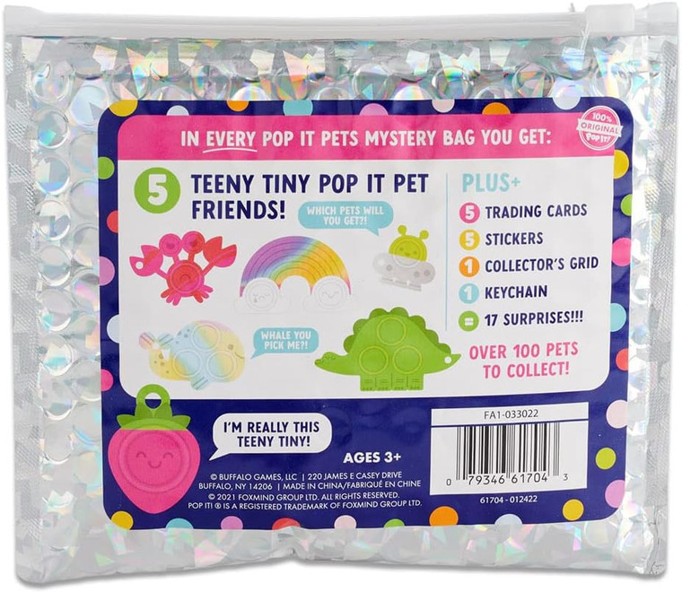 Pop It! Pets Collectables Season 1 - Mystery Bag : Fidget and Sensory Toy