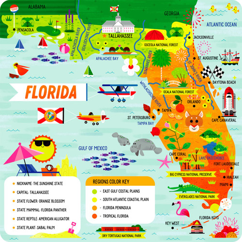 Little Buffalo State Puzzle 49-Piece Florida Jigsaw Puzzle - Kids ...