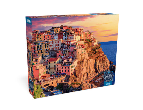 Sapphire Select: Cinque Terre Sunset 1000 Piece Puzzle (Premium Blue Board)