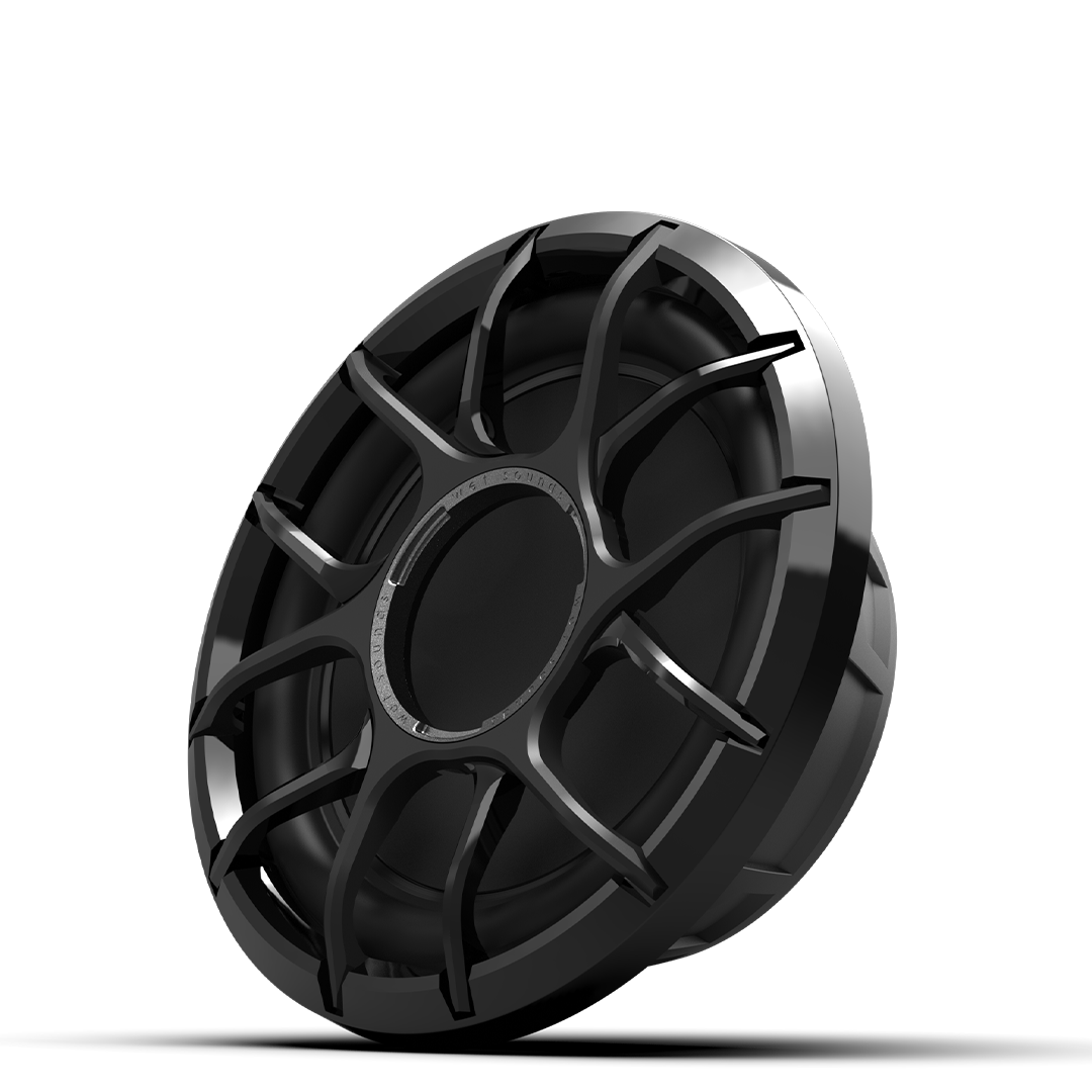 Wet Sounds Zero Series™ 10-inch 4Ω High-Output Sealed Enclosure Marine Subwoofer with Black XZ ...