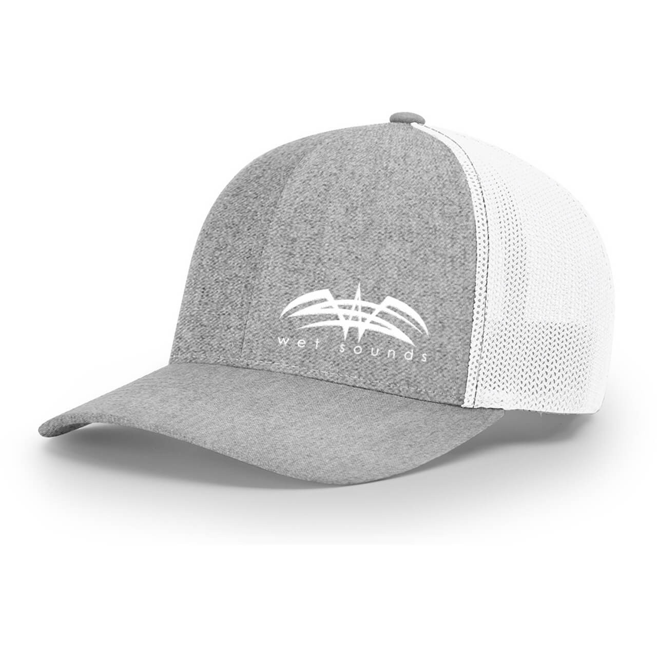 Richardson 112 Snap Back Cap - Heather Gray & White w/White Offset Wet ...