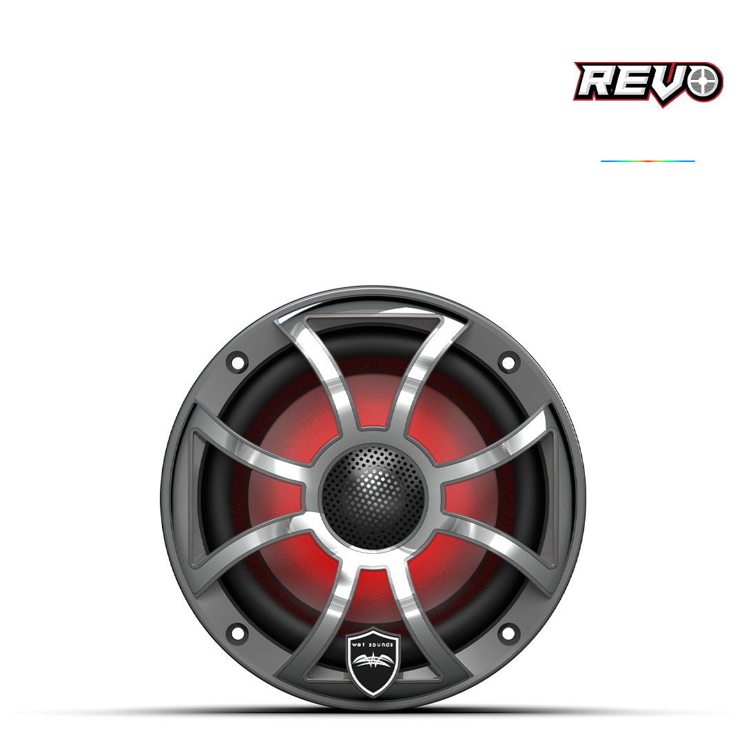 REVO Series 6.5-inch High-Output Component Style Coaxial Speakers w/ XS-Gunmetal-Stainless Steel ...