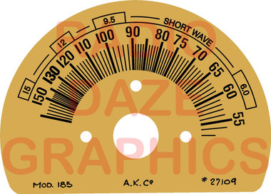 Atwater Kent Model 185A Dial (Item: DS-A771) - Radio Daze LLC