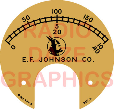 Johnson Viking Ranger I Meter Face (Item: DS-A896) - Radio Daze LLC
