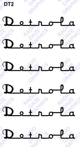 Detrola-6 decals (Item: DCL-DT2) - Radio Daze LLC