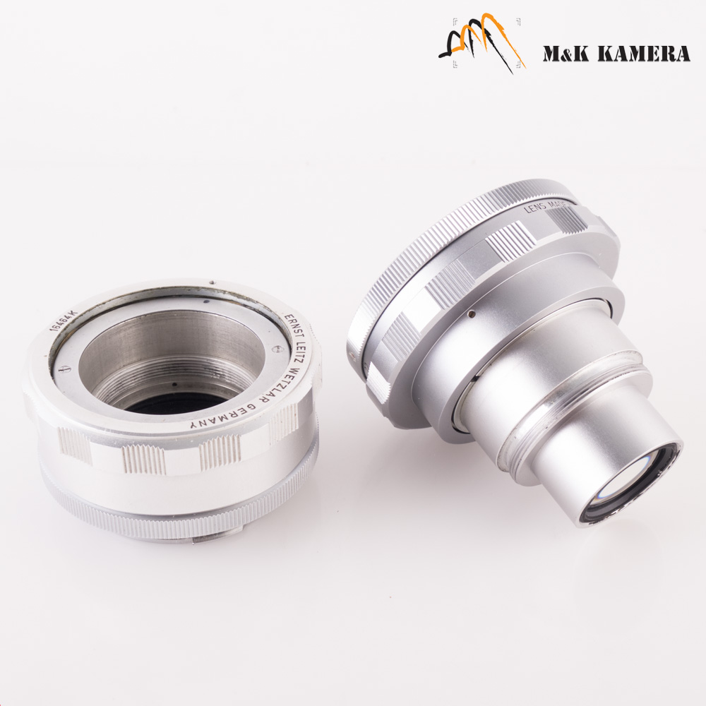 Leica Elmar Visoflex 65mm F/3.5 silver 11062N w/ 16464K focus adapter ...