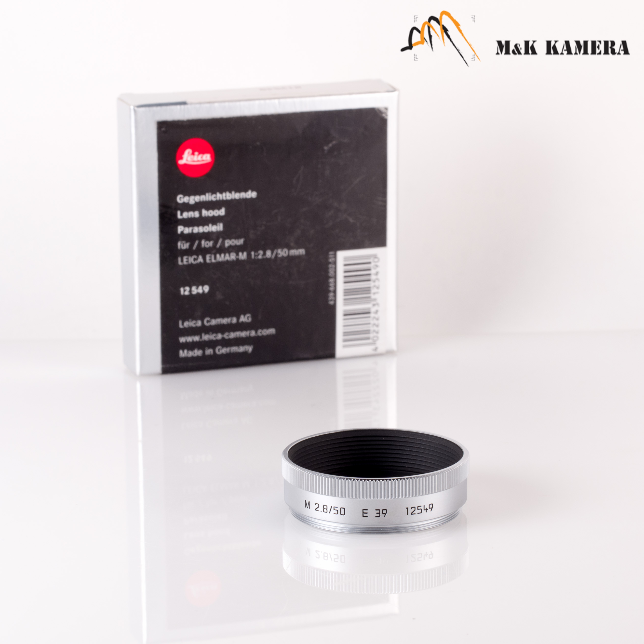 Leica 12549 Silver Hood for Elmar-M 50mm f/2.8 V2 #549 - M & K Kamera ...