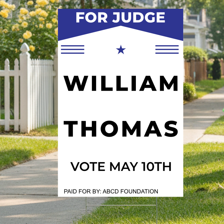 Custom Campaign Yard Sign - "Chevron" Header Red/Blue