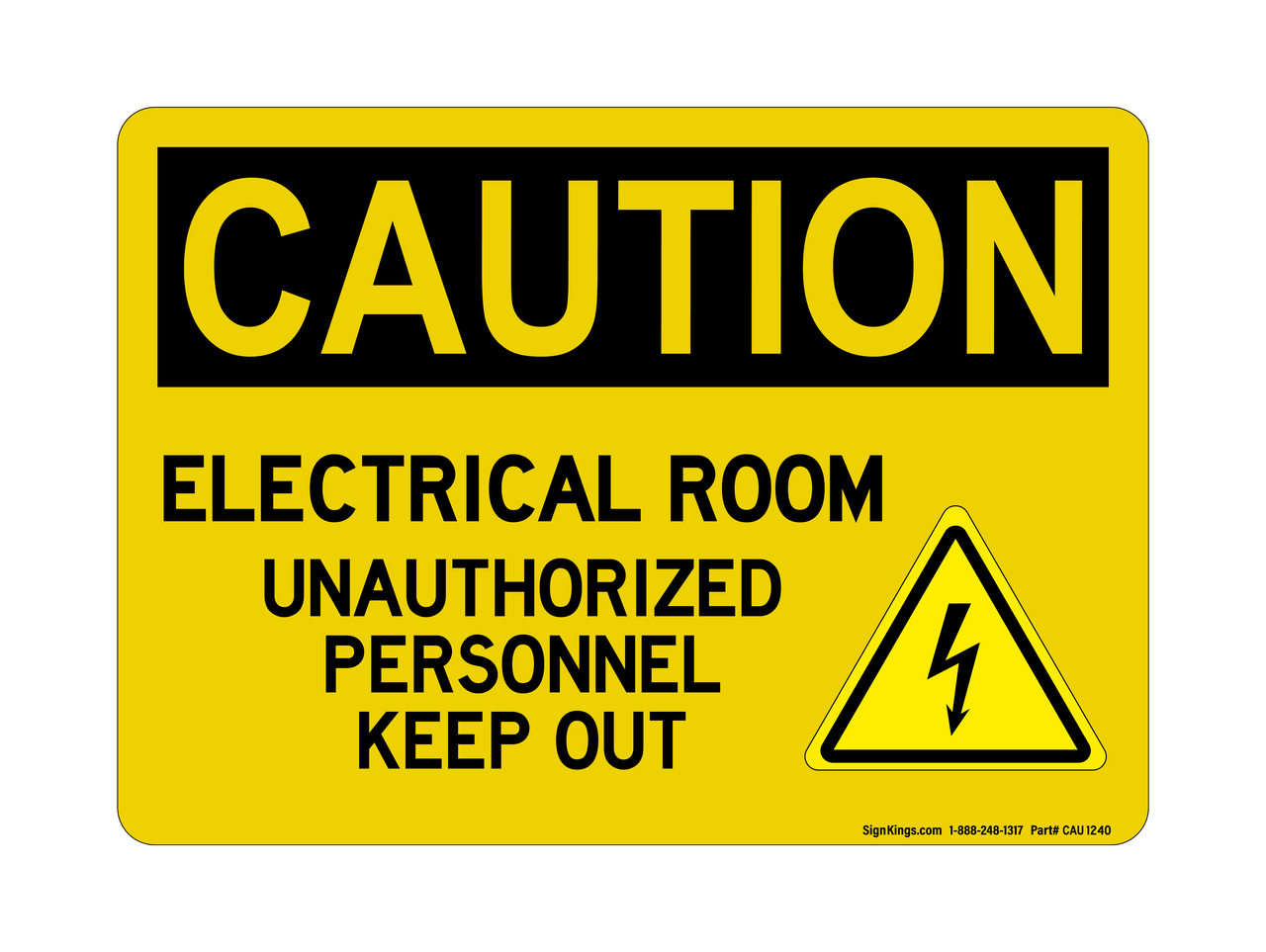 Electrical Room Unauthorized Personnel Keep Out (Electrical Hazard ...