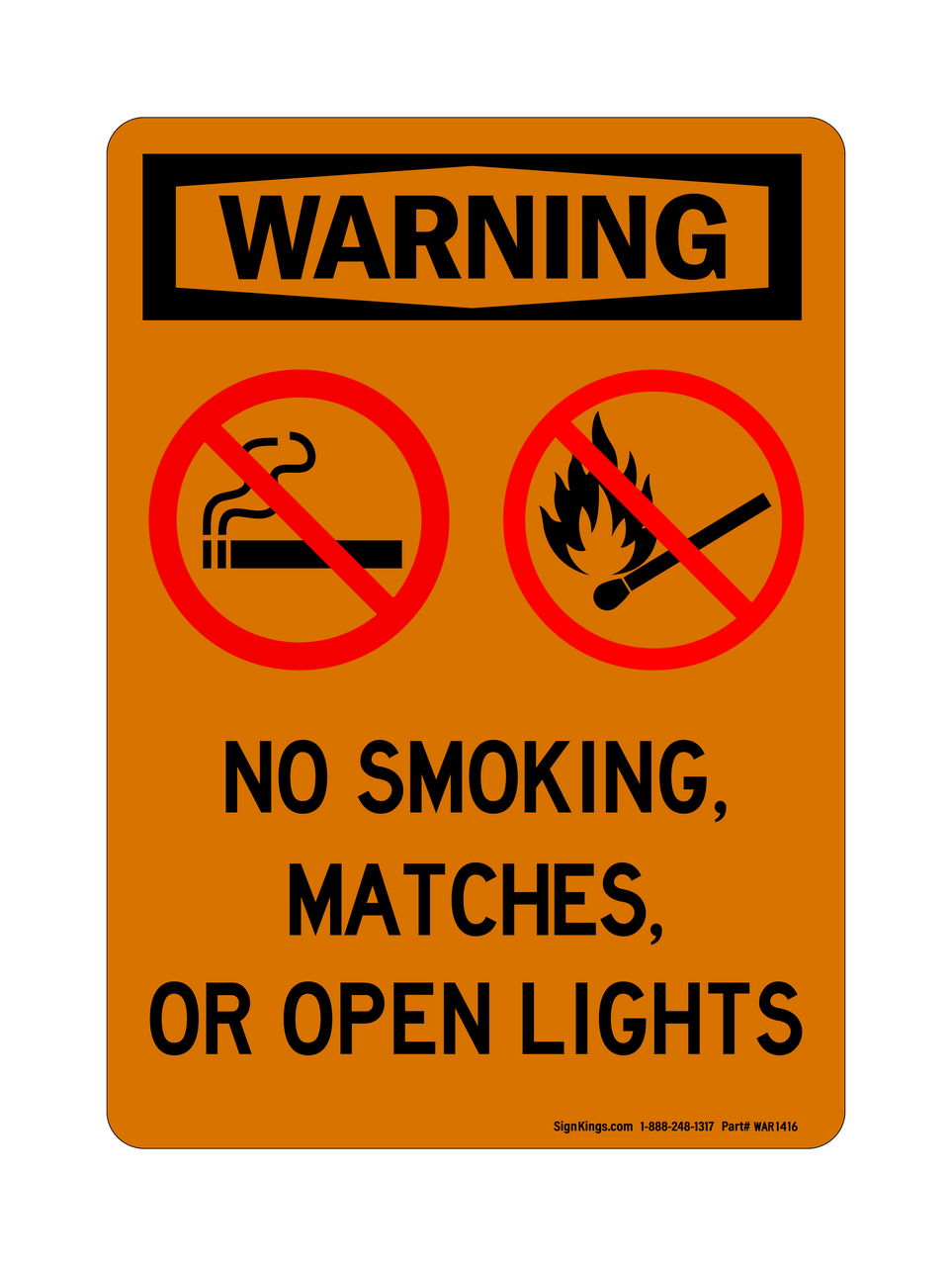 No Smoking, Matches, Or Open Lights (No Smoking Or Flames Symbols ...