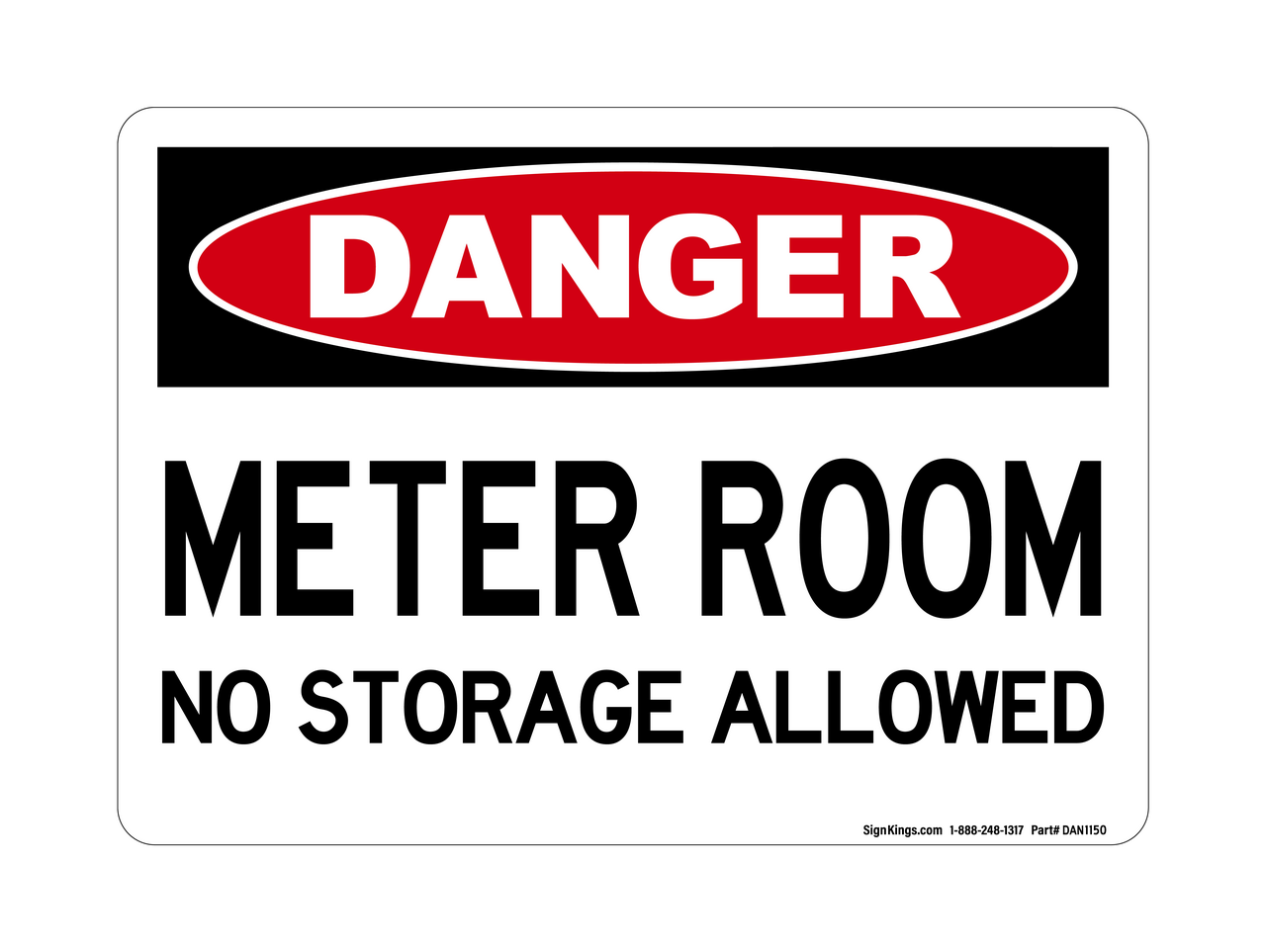 Meter Room No Storage Allowed, Danger Sign