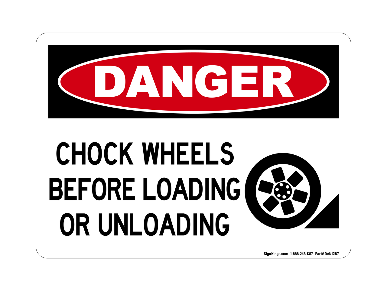 Chock Wheels Before Loading Or Unloading (Wheel and Block Symbol ...