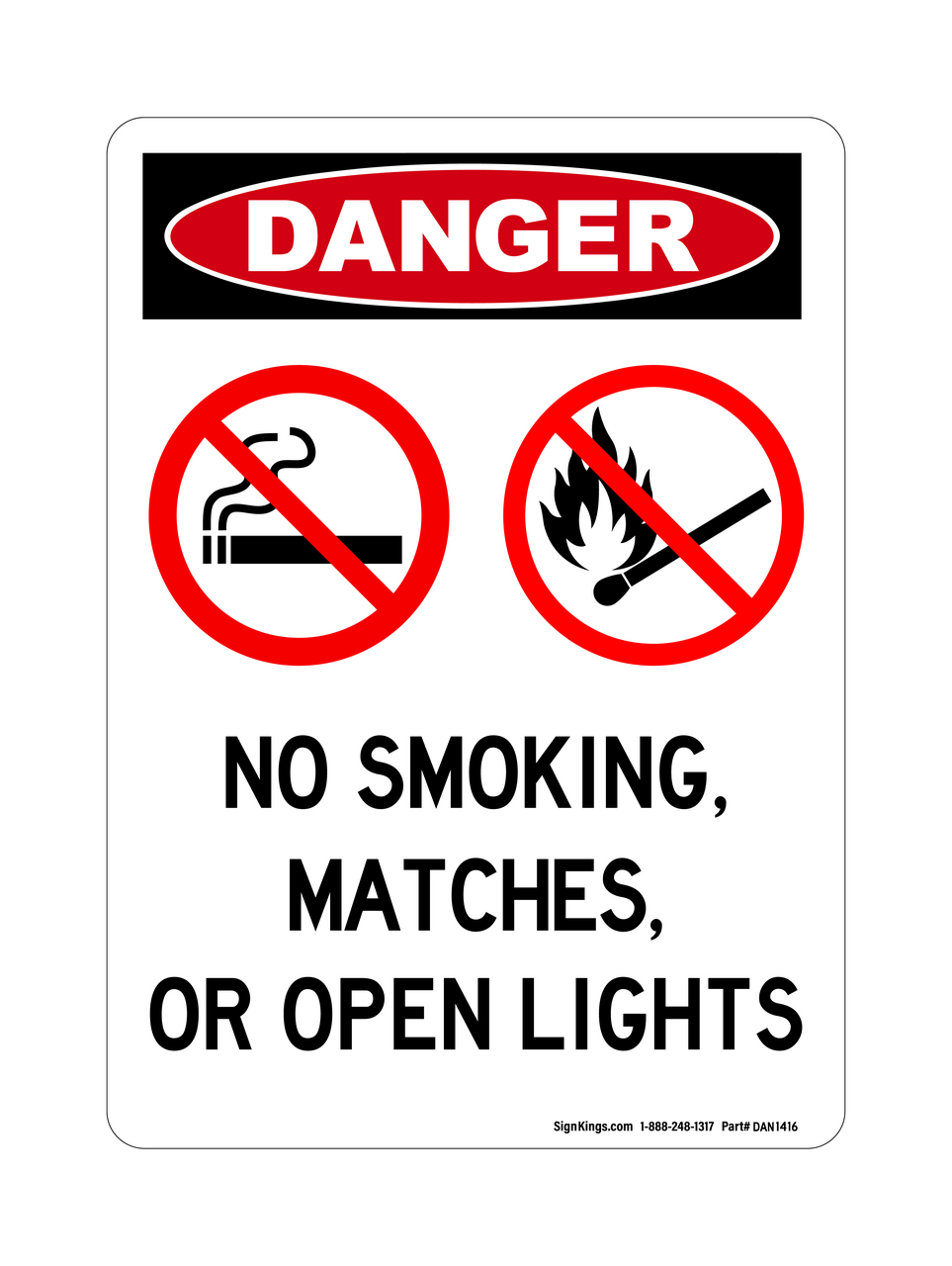 No Smoking, Matches, Or Open Lights (No Smoking Or Flames Symbols ...