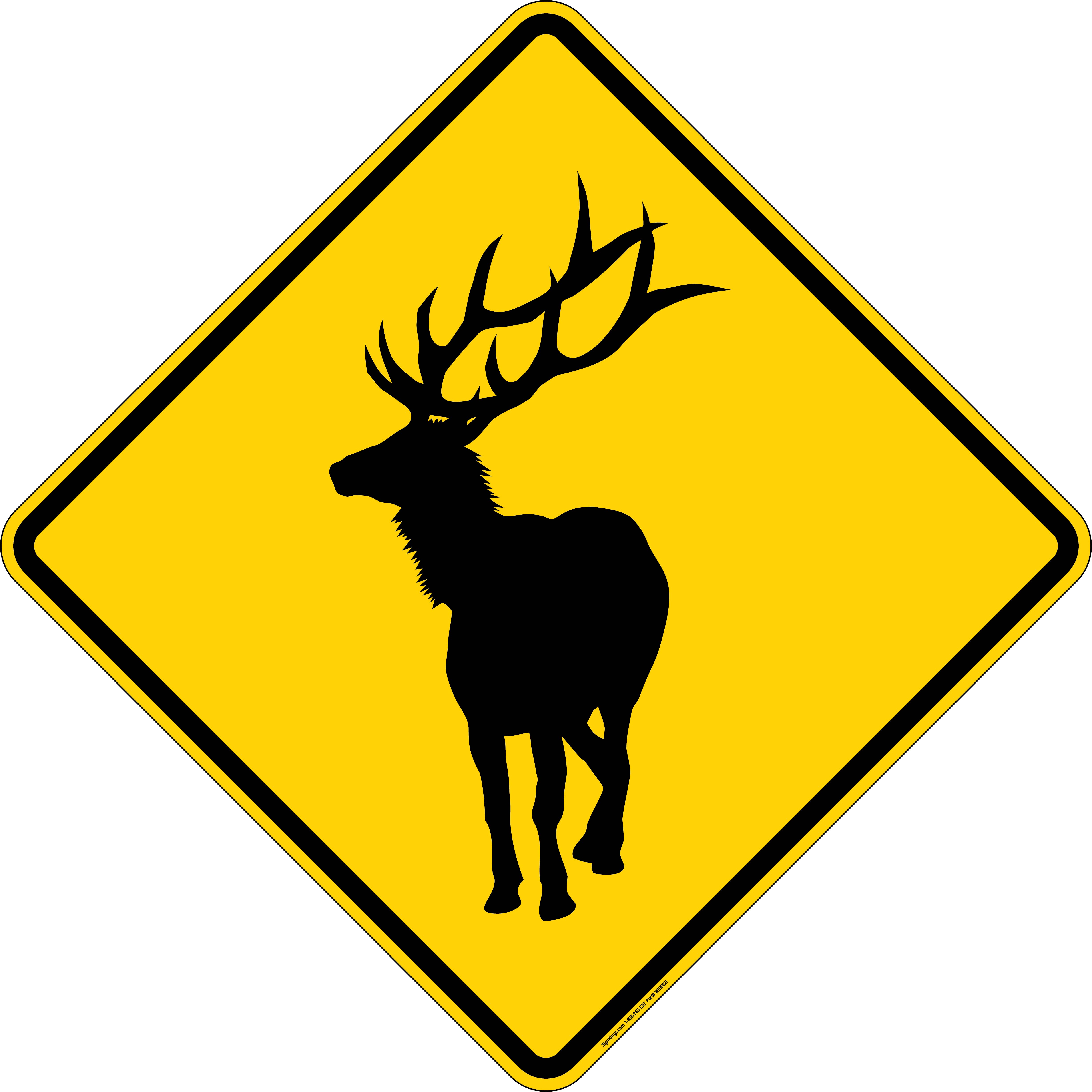 Elk Crossing Warning Sign, MUTCD Compliant