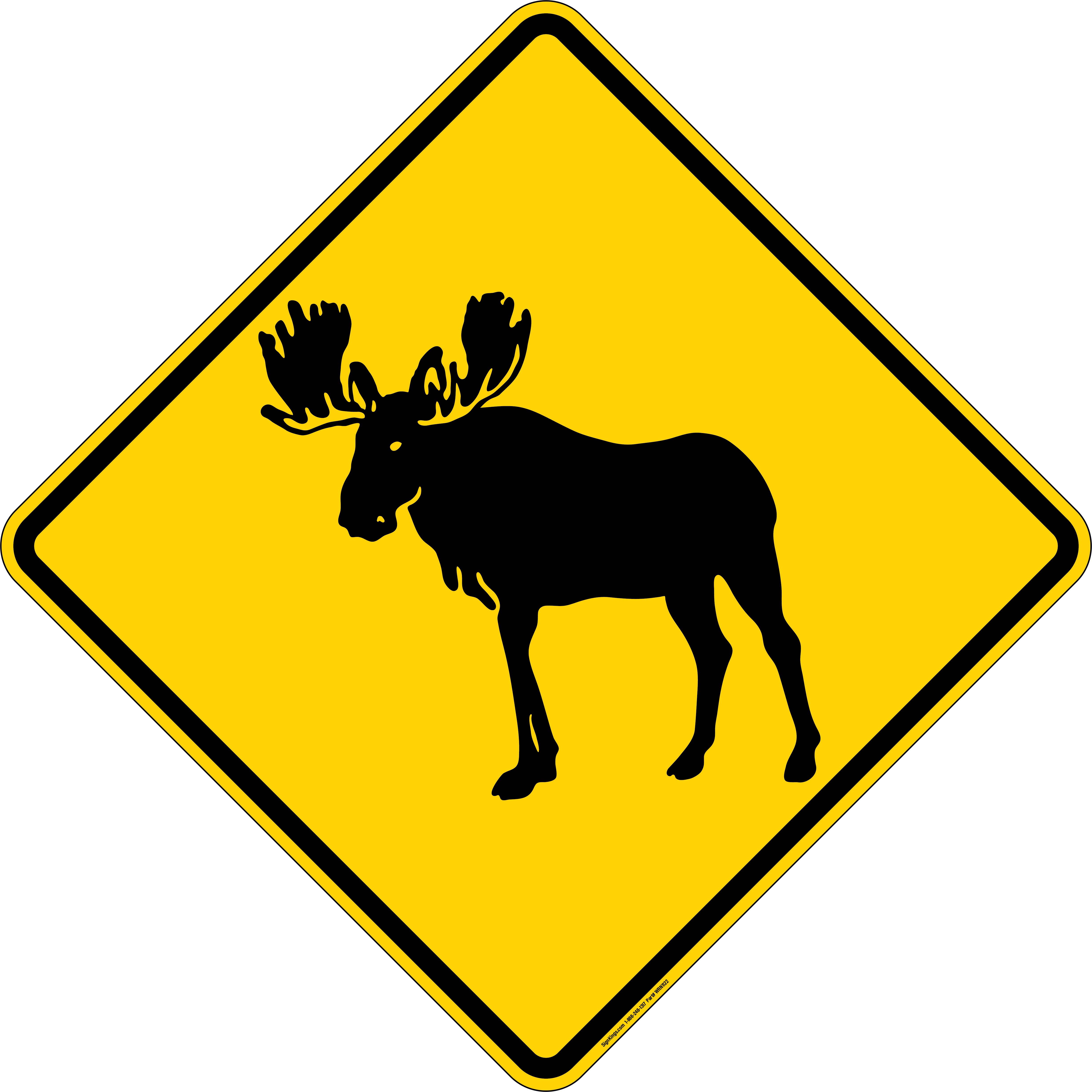 Moose Crossing Warning Sign,