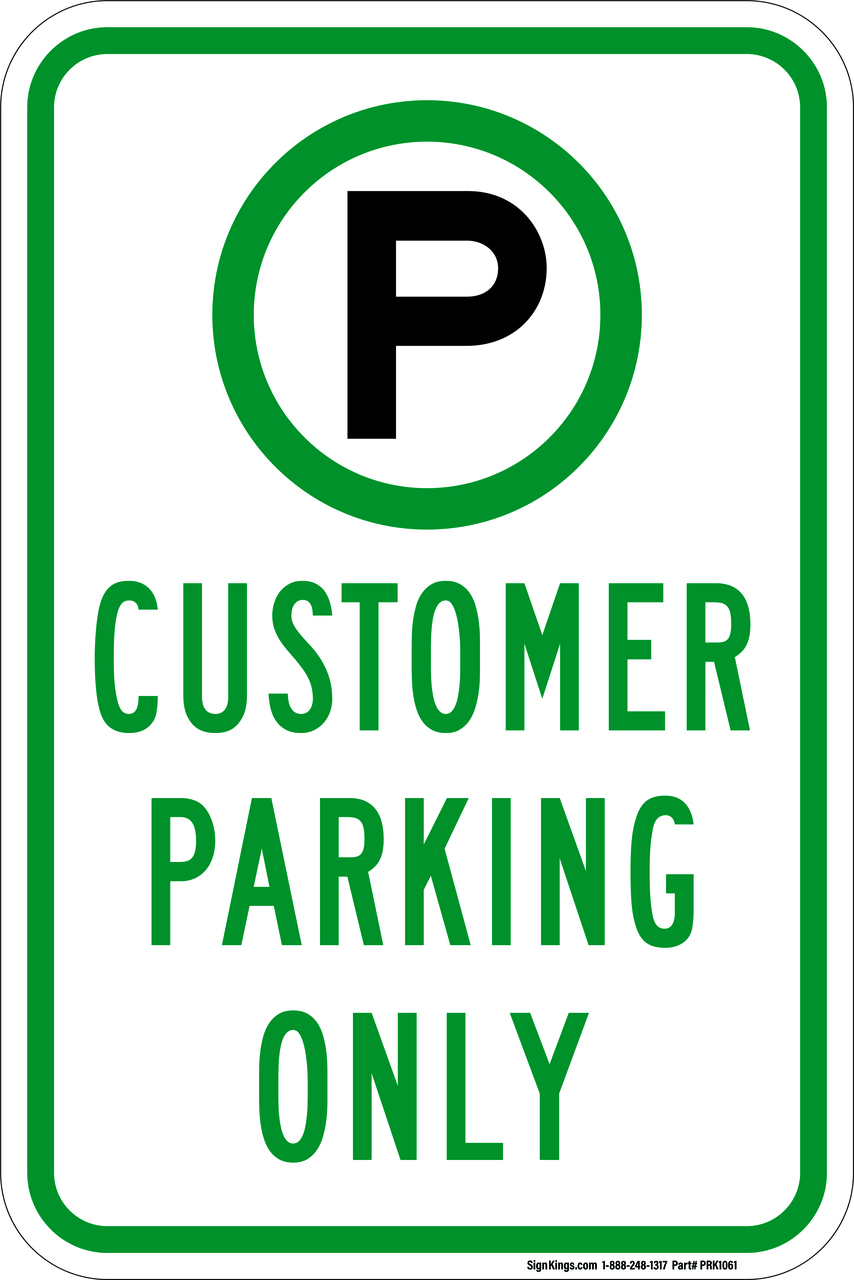 Customer Parking Only (Parking Symbol)