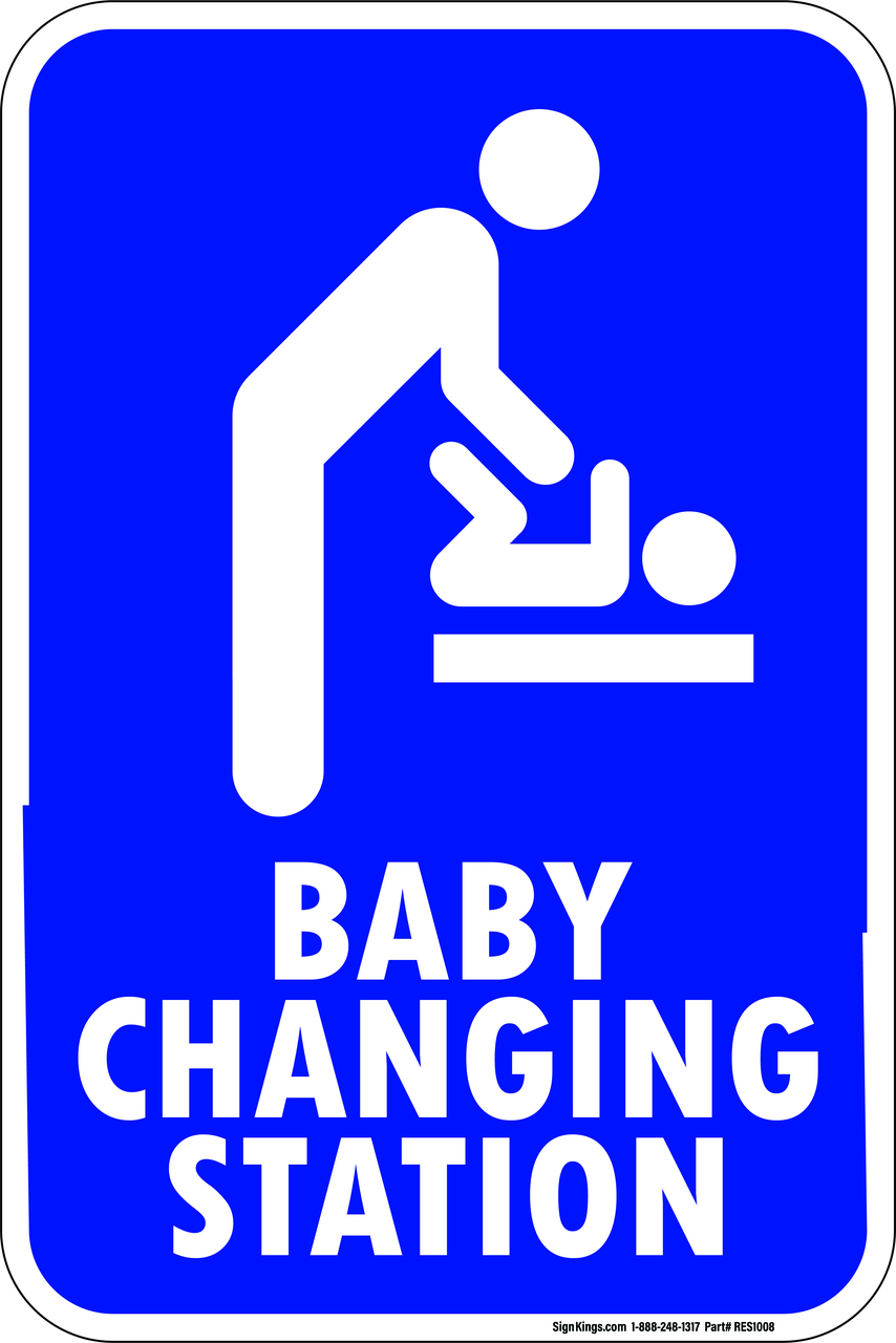 Men's Baby Changing Station, Restroom Sign
