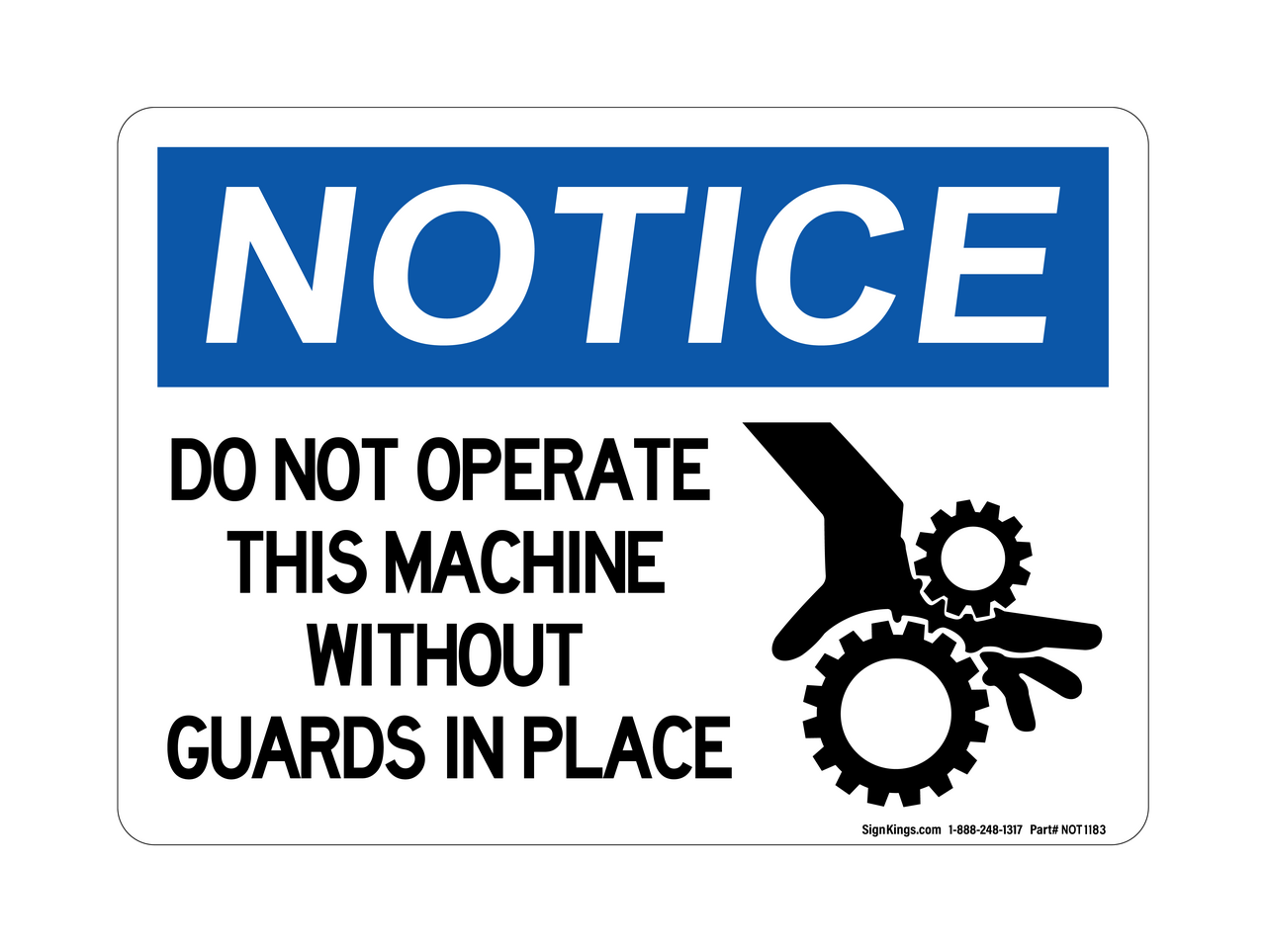 Do Not Operate Without Guards In Place (With Hand In Gears Symbol ...