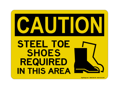 Steel Toe Shoes Required In This Area (PPE Symbol) Version 2, OSHA ...