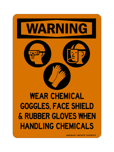 Wear Chemical Goggles, Face Shield & Rubber Gloves When Handling ...