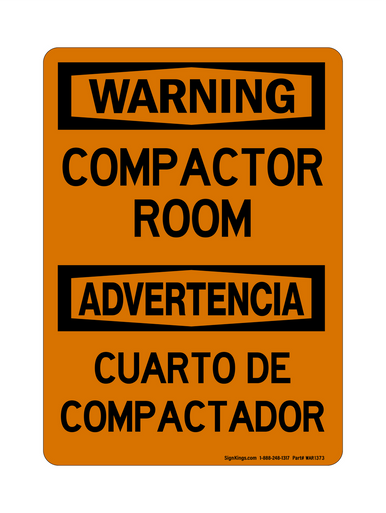 Electrical Room No Storage Permitted English/Spanish, OSHA Warning Sign