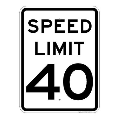 40 MPH Speed Limit Signs, MUTCD Compliant Traffic Control Signs ...