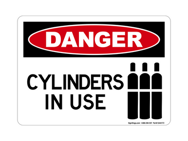 Cylinders In Use (Tanks Symbol), Danger Sign
