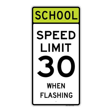 School Speed Limit Sign, Speed Limit 30 MPH When Flashing Signs, MUTCD ...