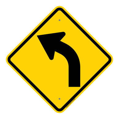 Left Curve Ahead Warning Turn Sign, MUTCD Compliant Traffic Control ...