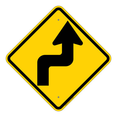 Right Reverse Turn Curve Ahead Warning Turn Sign, MUTCD Compliant ...
