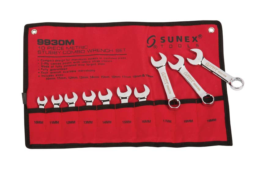 [PN: 9930m] SUNEX Tools 10 PC. METRIC STUBBY FULL POLISH COMBINATION ...