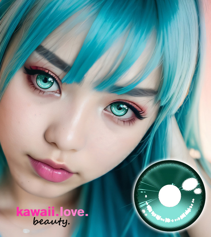 CrazyLab Anime2 Green Circle Lenses for Cosplay