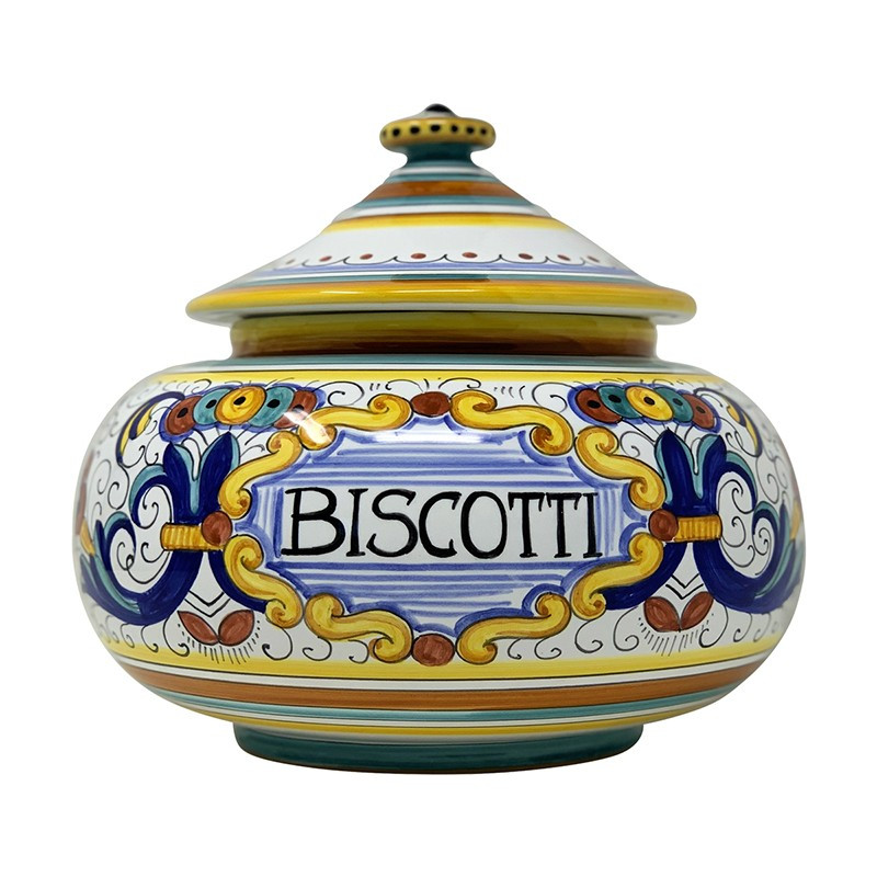 Italian Ceramic Biscotti Jar - Ricco - Fratelli Mari