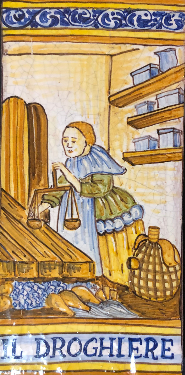 Italian Ceramic Grocer Tile - IL DROGHIERE