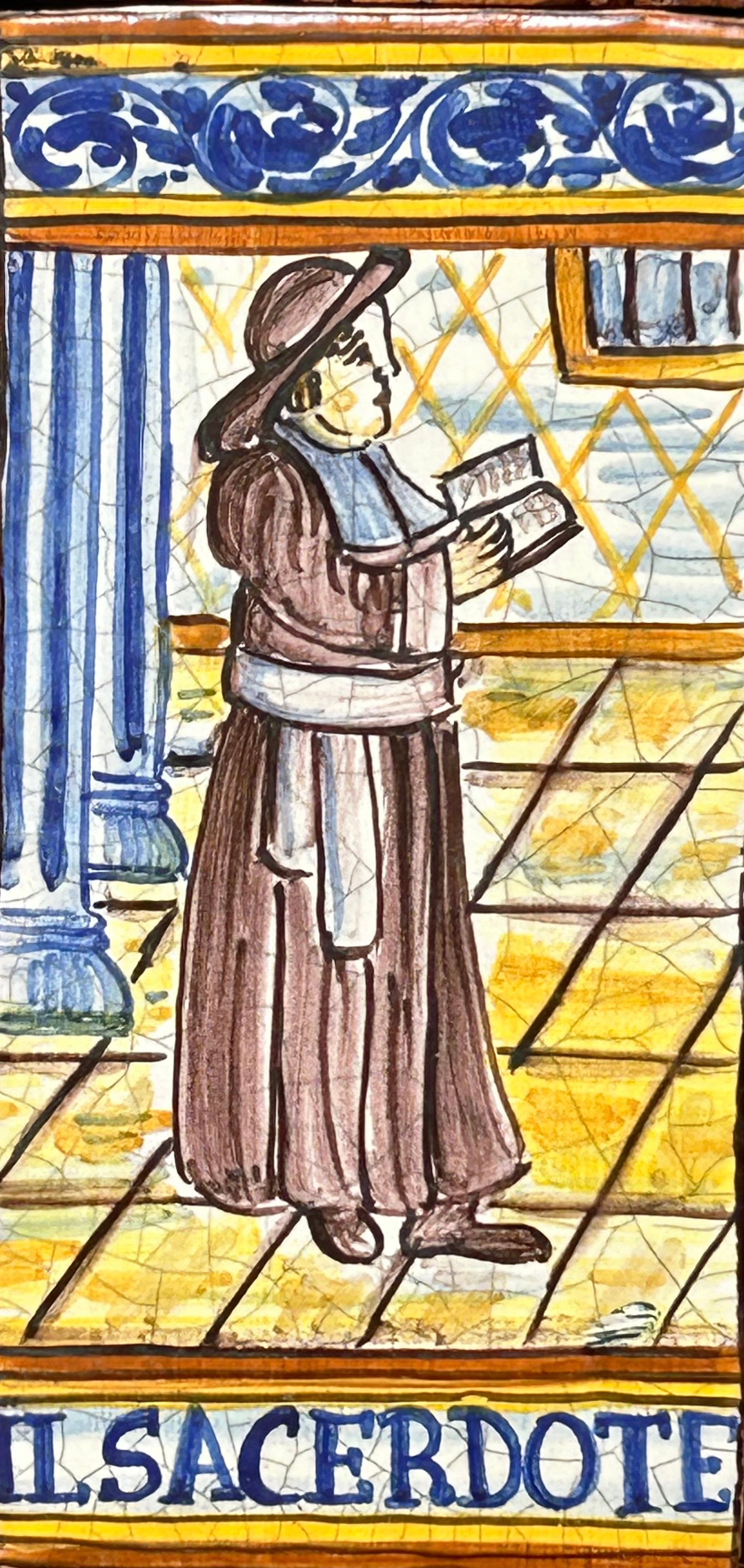 Italian Ceramic Priest Tile - IL SACERDOTE
