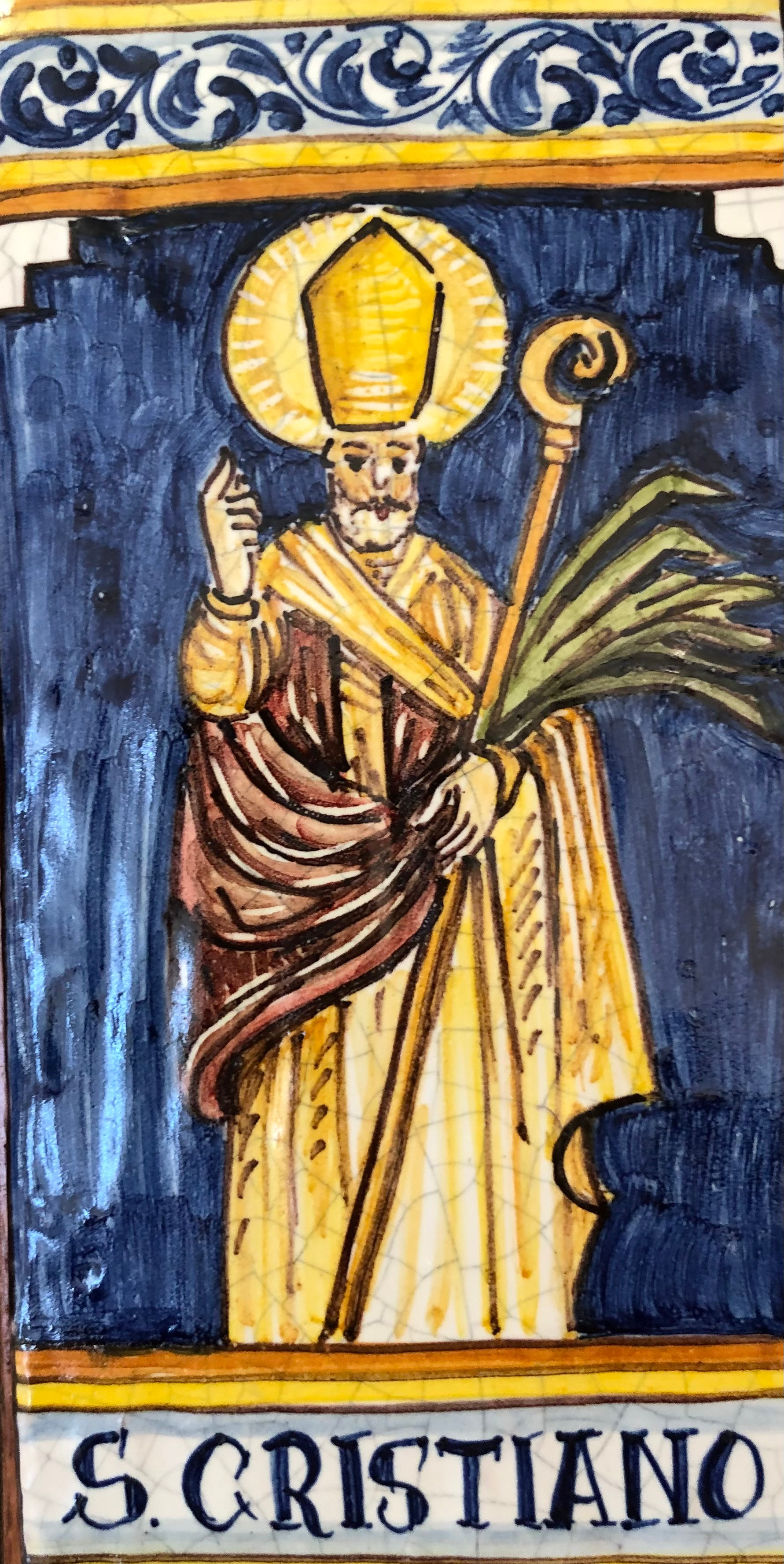 Italian Ceramic St. Christian Tile - St. Cristiano