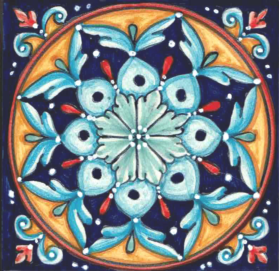 Italian Ceramic Tiles Melograno - Made in Deruta, Italy