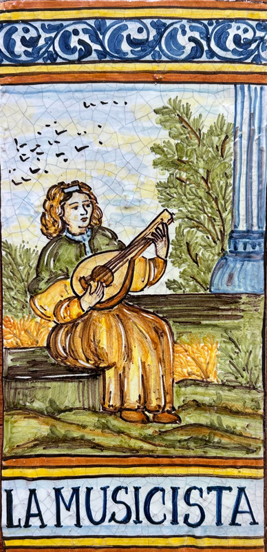 Italian Ceramic Musician Tile - IL MUSICISTA