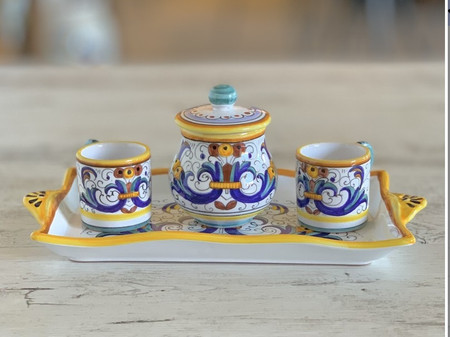 Italian Ceramic Espresso Set for 2 - Ricco - Fratelli Mari