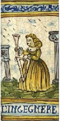 Italian Ceramic Engineer Female Tile - L'INGEGNERE DONNA