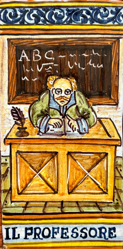 Italian Ceramic Professor Male Tile - IL PROFESSORE