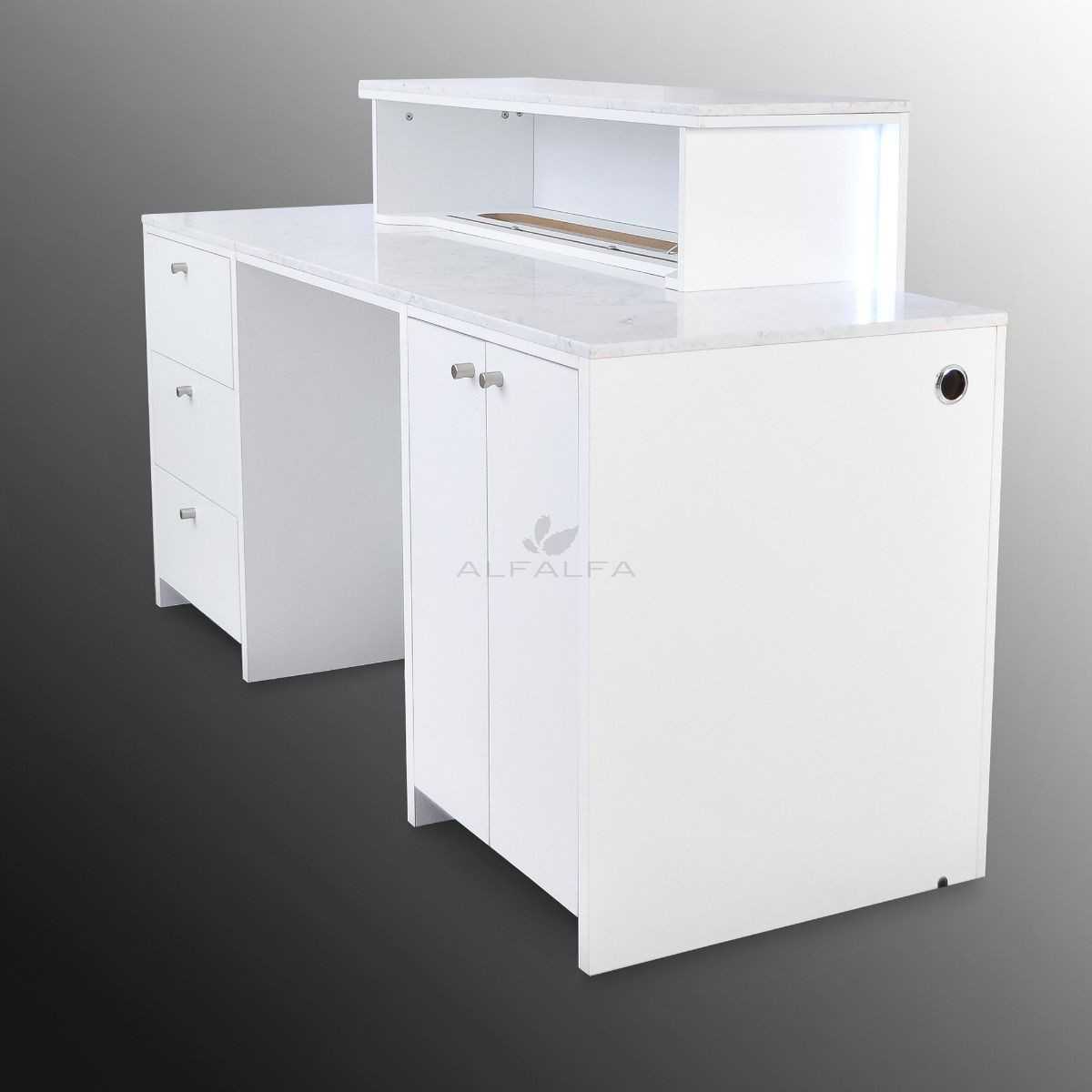 ANS Regis Marble Top Reception Desk | Massage Tables Now