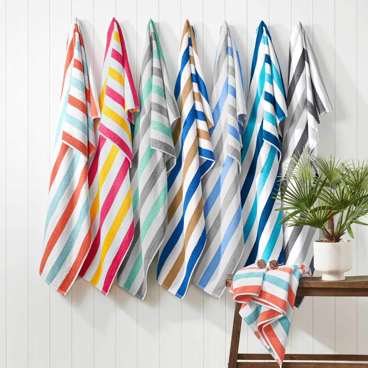 CABO Cabana Striped Spa & Resort Towels, 30" x 70" | Massage Tables Now