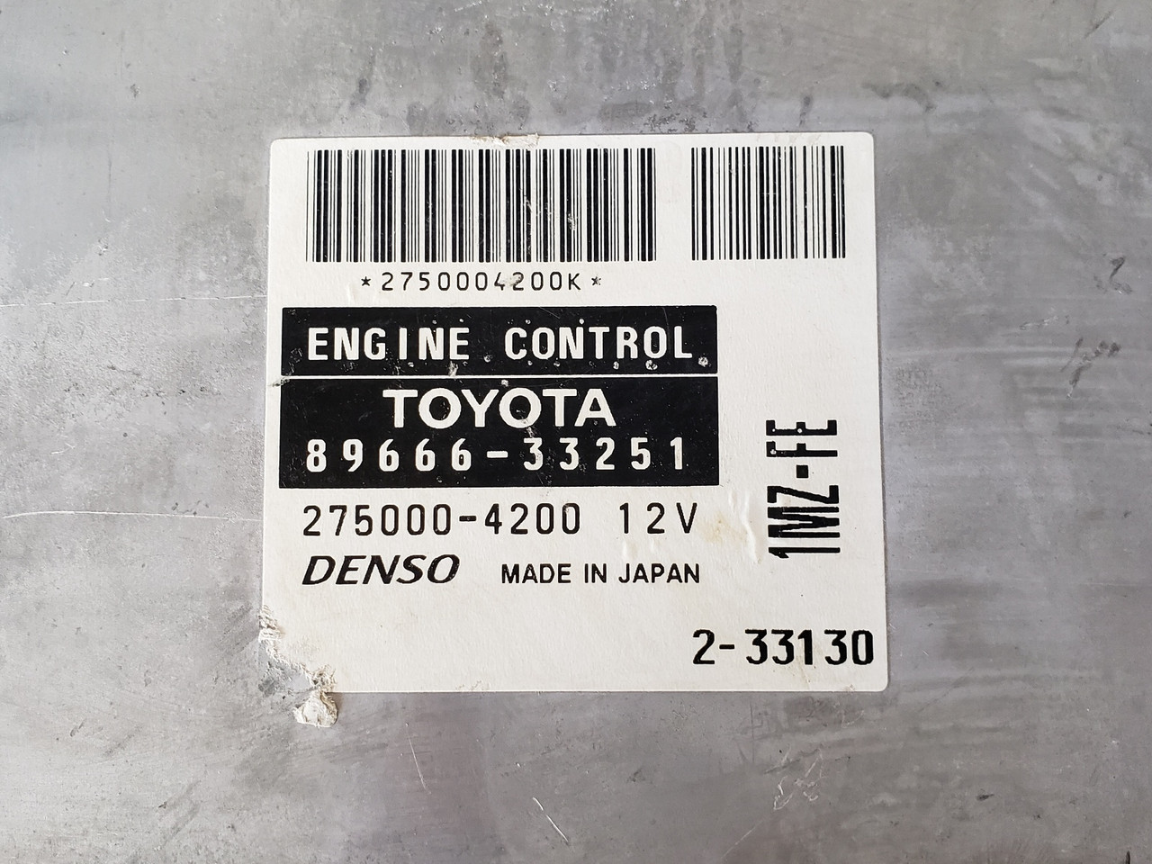2002 Lexus ES300 89666-33251 Computer Brain Engine Control ECU ECM EBX ...