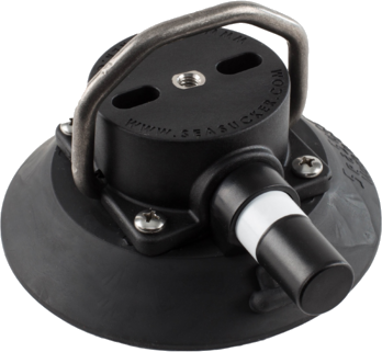 114 mm Black Vacuum Mount with Stainless Steel D-Ring