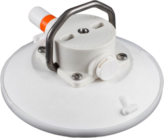 152 mm White Vacuum Mount with Stainless Steel D-Ring