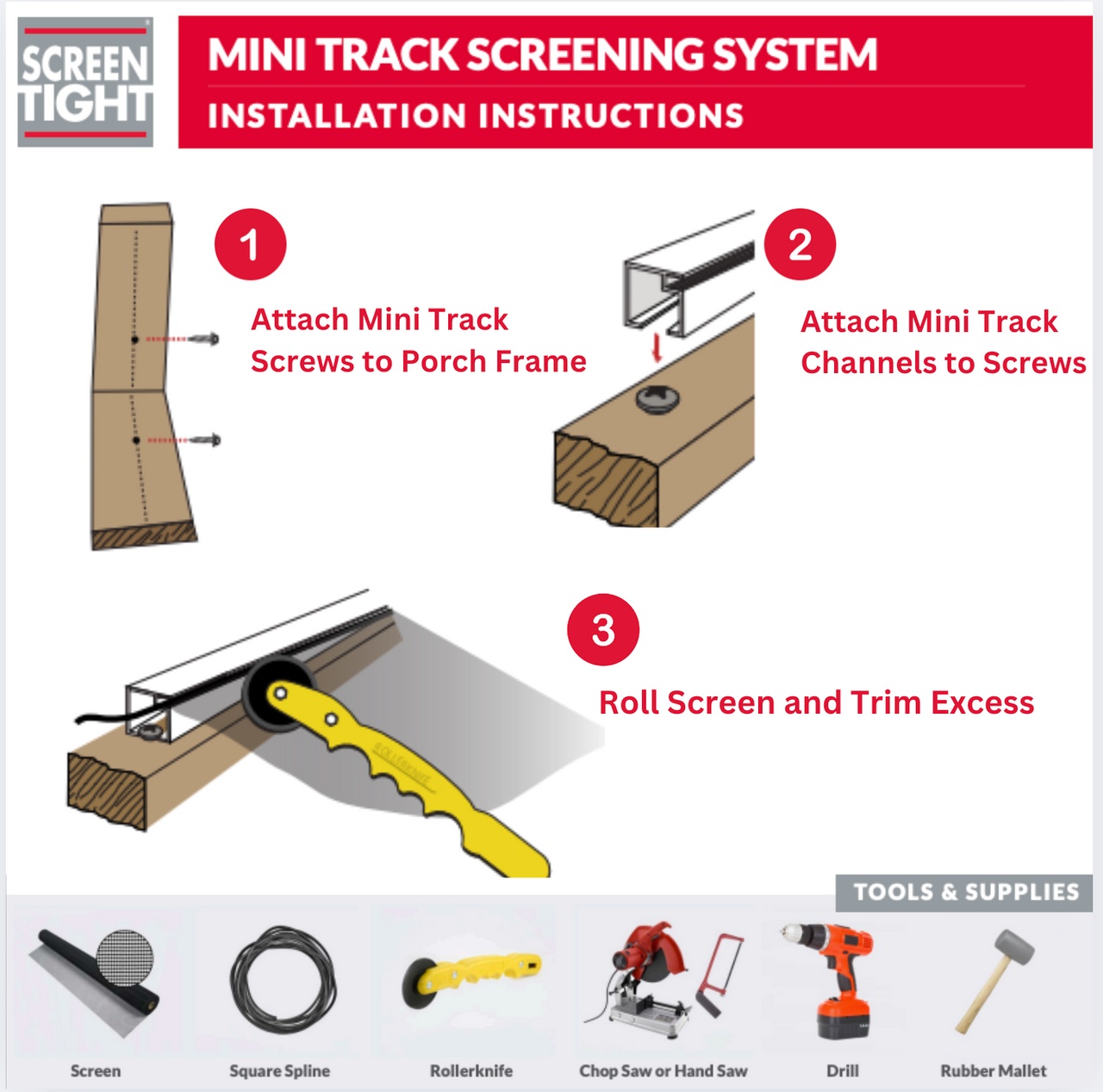 Screen Tight Mini Track - Do-It-Yourself Patio Enclosure Kit
