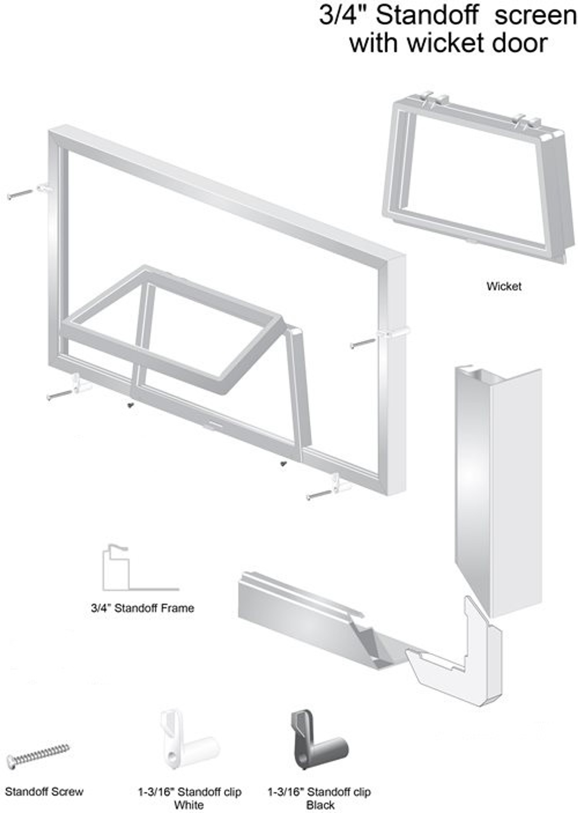 Standoff Screen With Wicket Door for Windows